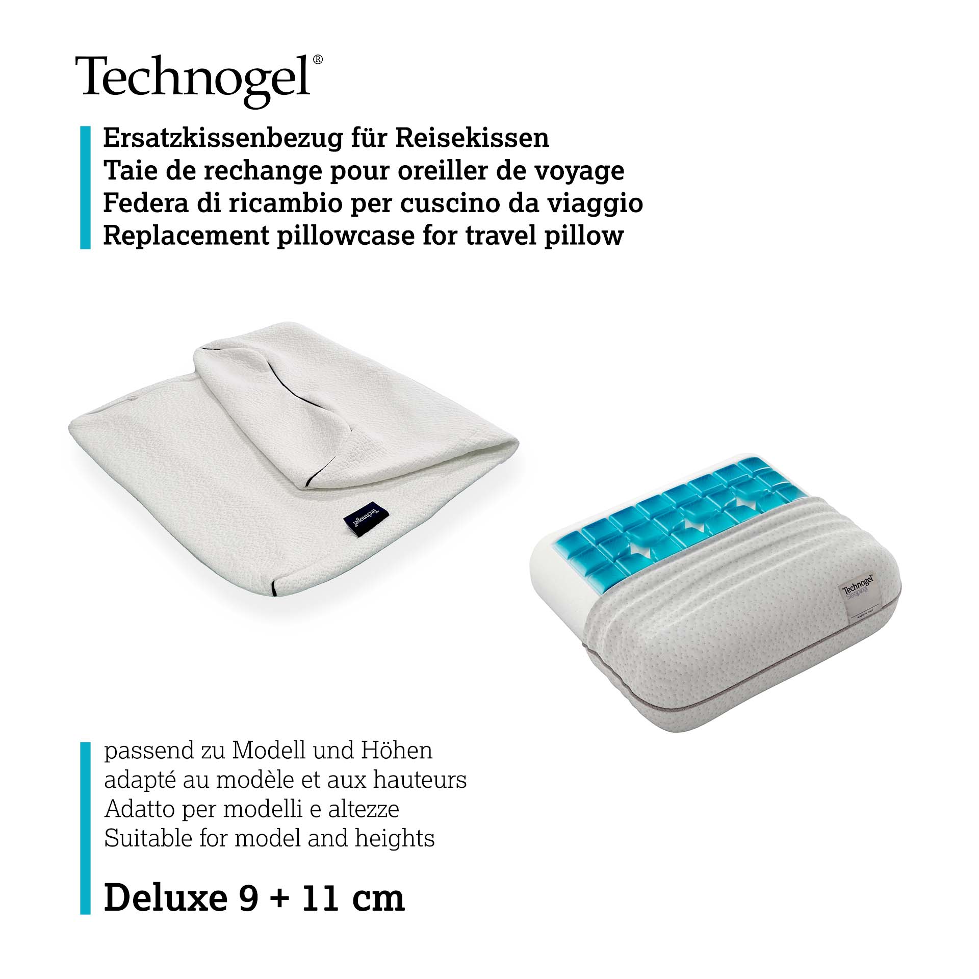 Technogel Living oreiller de voyage Deluxe housse de rechange